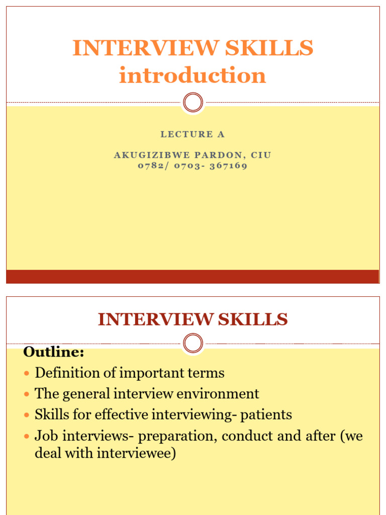A) Interview Skills | PDF | Interview | Job Interview