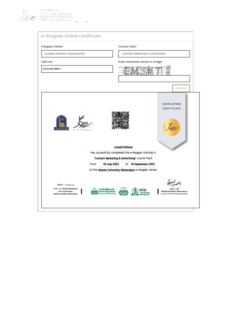 Online Certificate Sample | PDF