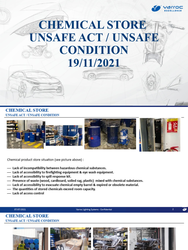 Chemical Store Unsafe Act Unsafe Condition V2 | PDF
