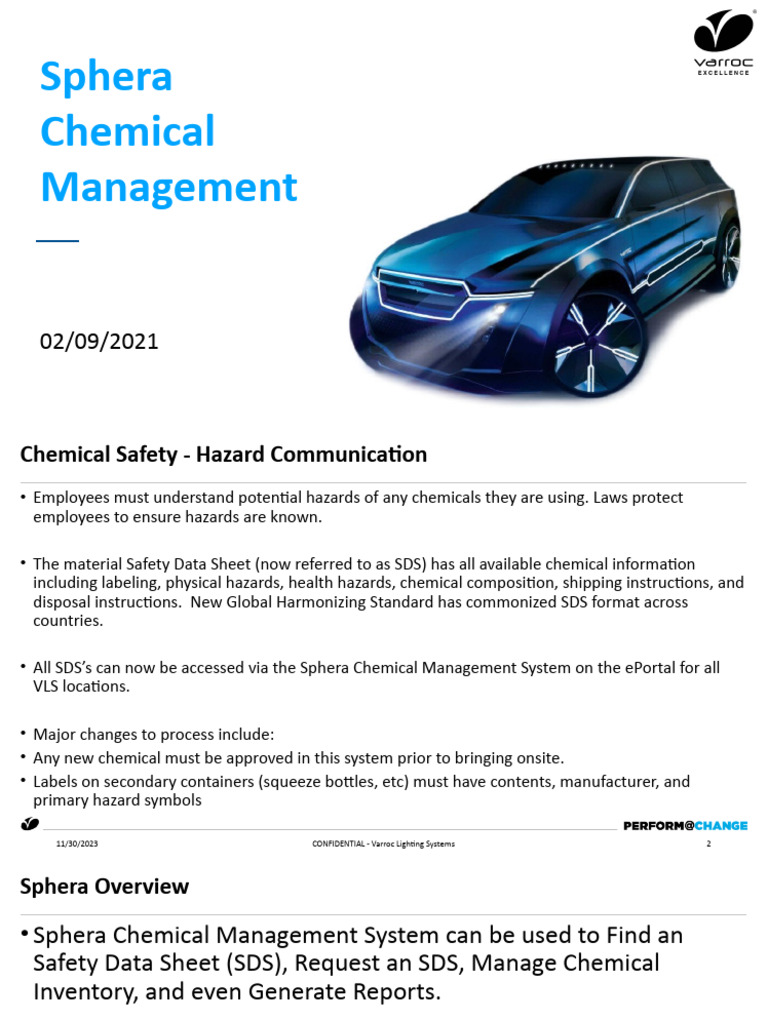 Sphera Chemical Management Overview | PDF | Information Science