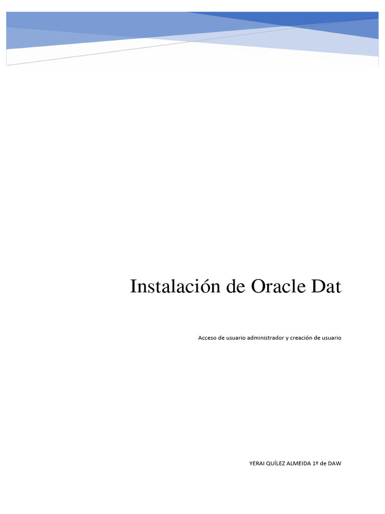 Acceso y creación de usuarios en Oracle 18c | PDF | Usuario (informática) | Bases de datos