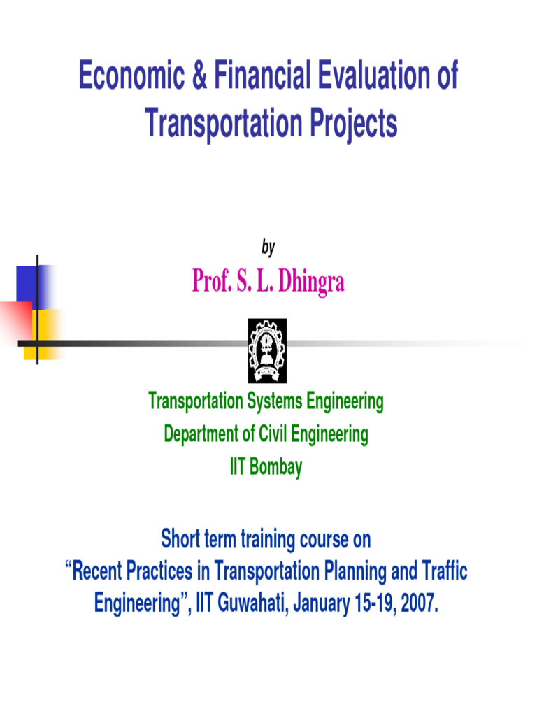 Economic Appraisal Of Transportation Projects Pdf Internal Rate Of
