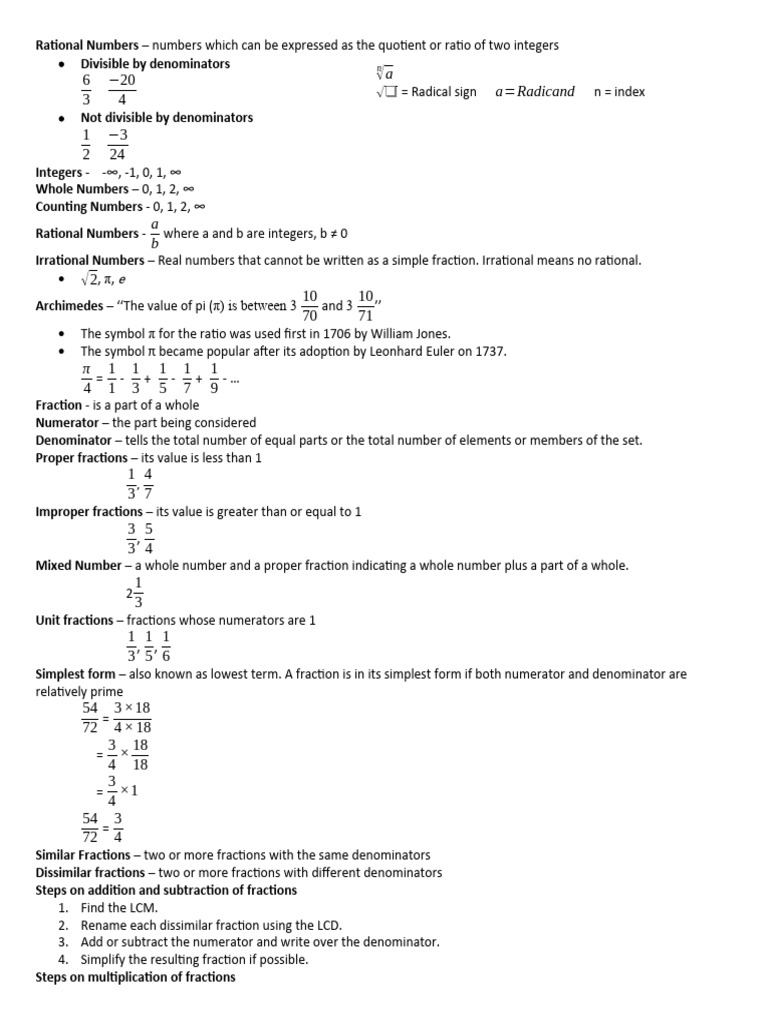 Math Reviewer v2 | PDF | Numbers | Division (Mathematics)