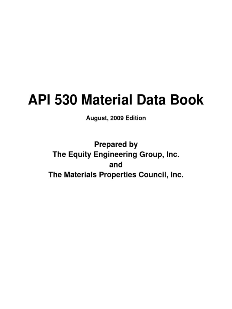 API 530 Material Data Book Overview | PDF | Strength Of Materials | Ultimate Tensile Strength