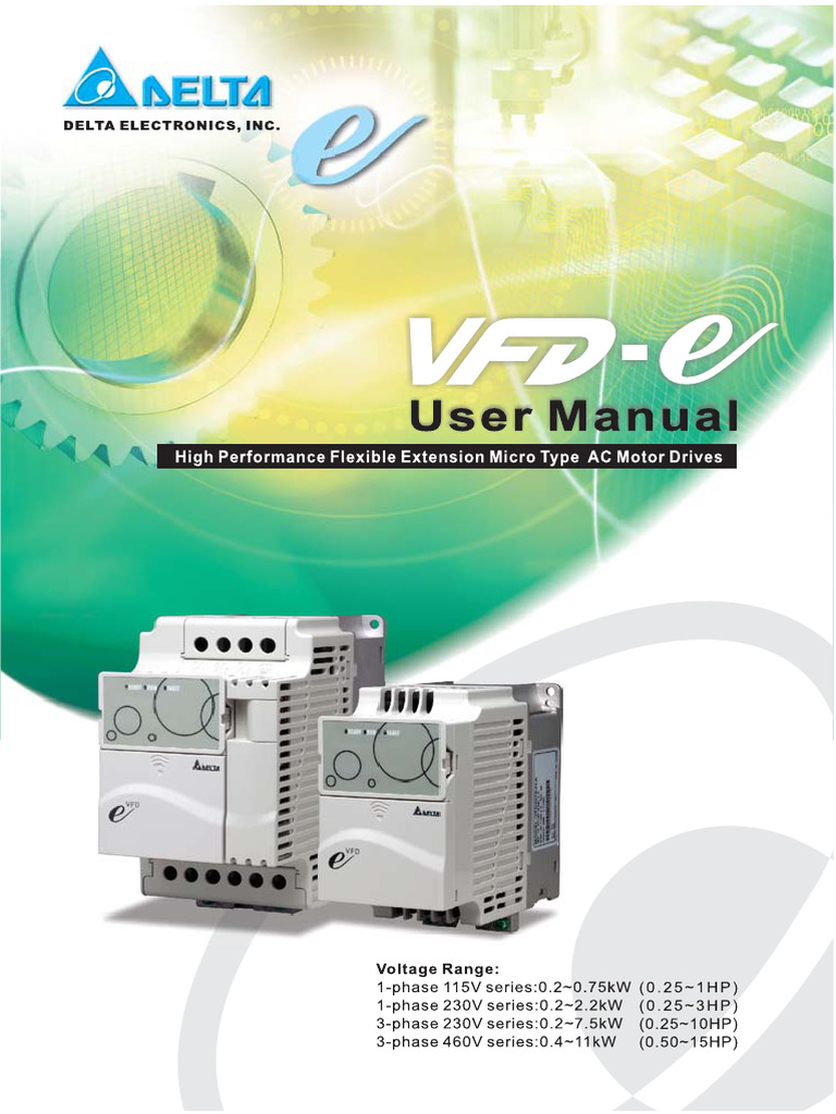 VFD-E Manual en | PDF | Electric Motor | Alternating Current