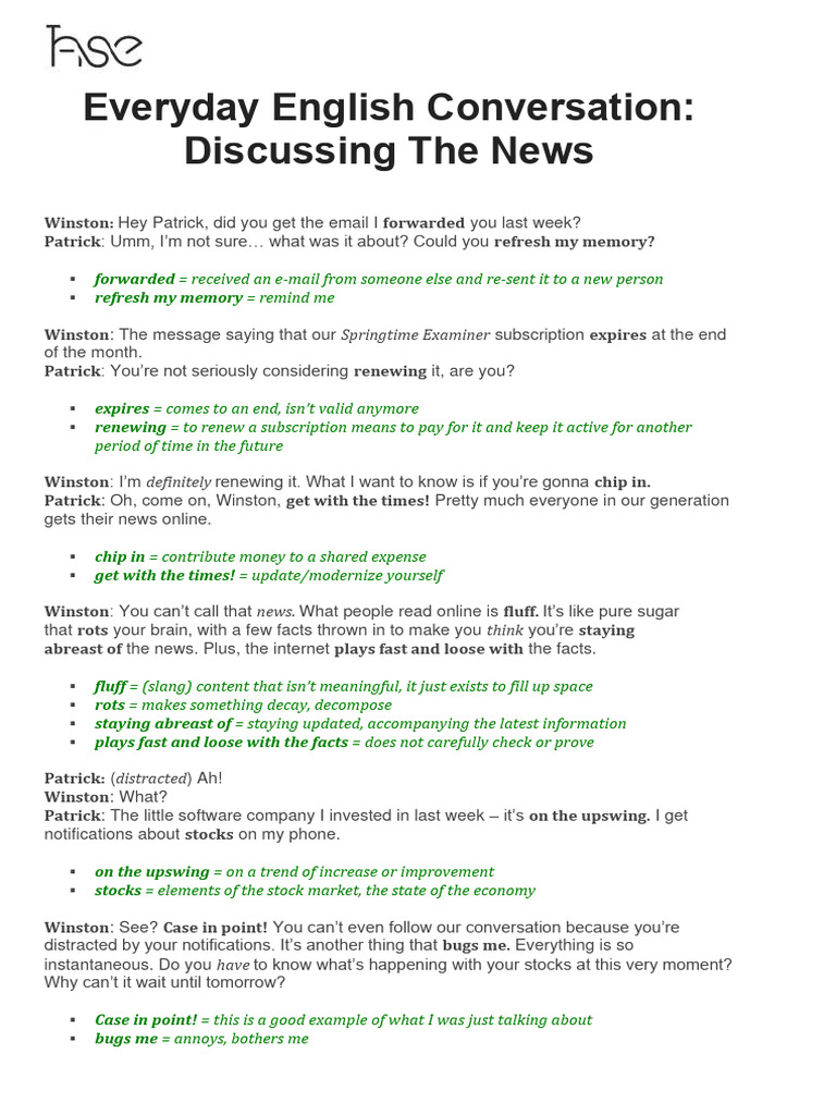 42 Everyday English Conversation | PDF