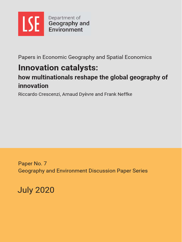 Crescenzi Dyevre Neffke Paper 7 Innovation Catalysts 2020 | PDF | Patent | Innovation