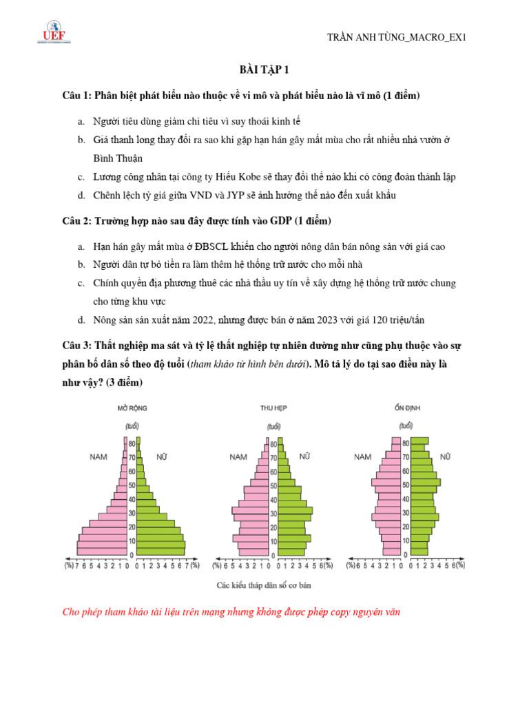 Uef Macro Ex1 2022-2023 | PDF