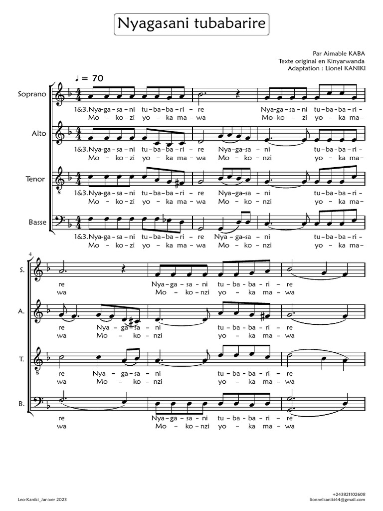 Nyagasani Tubabarire Lyrics Pdf