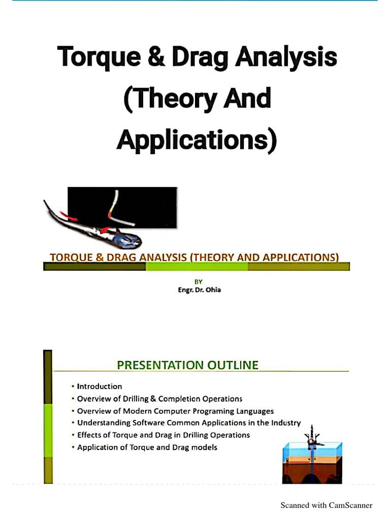 Torque and Drag Analysis by ENGR DR OHIA | PDF