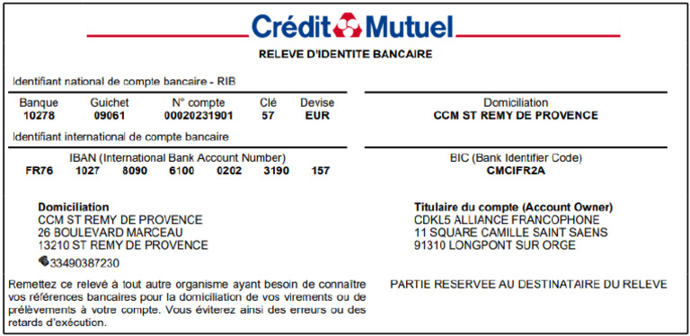 RIB Crédit Mutuel | PDF