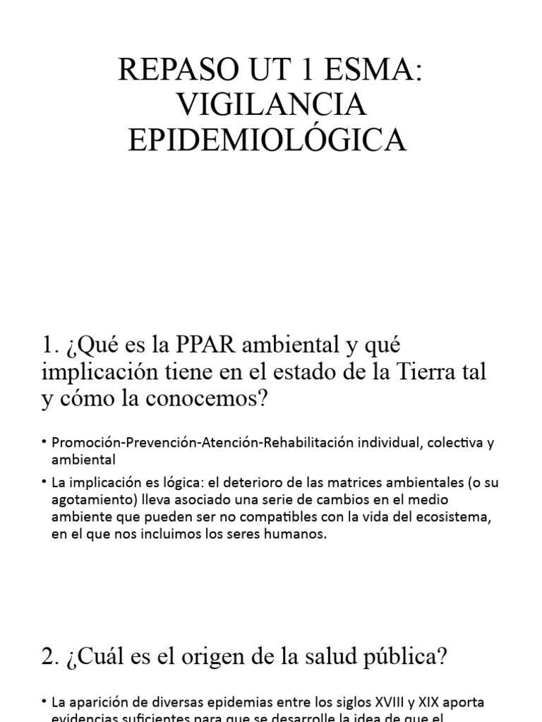 Repaso Ut 1 Esma | PDF | Entorno natural | Epidemiología