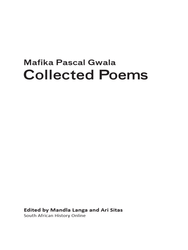 Mafika Gwala Poetry Book 2016 | PDF