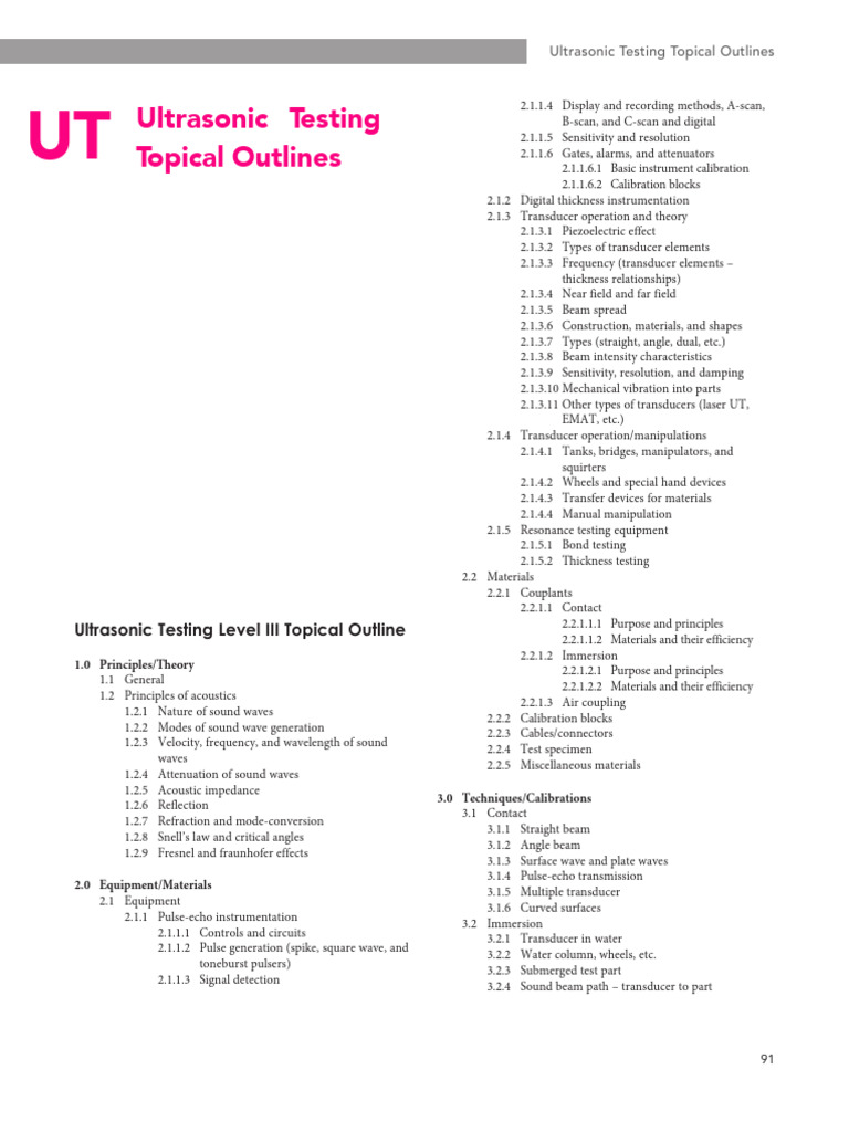 UT Level III-Exam Syllabus (As Per CP-105) | PDF | Ultrasound ...