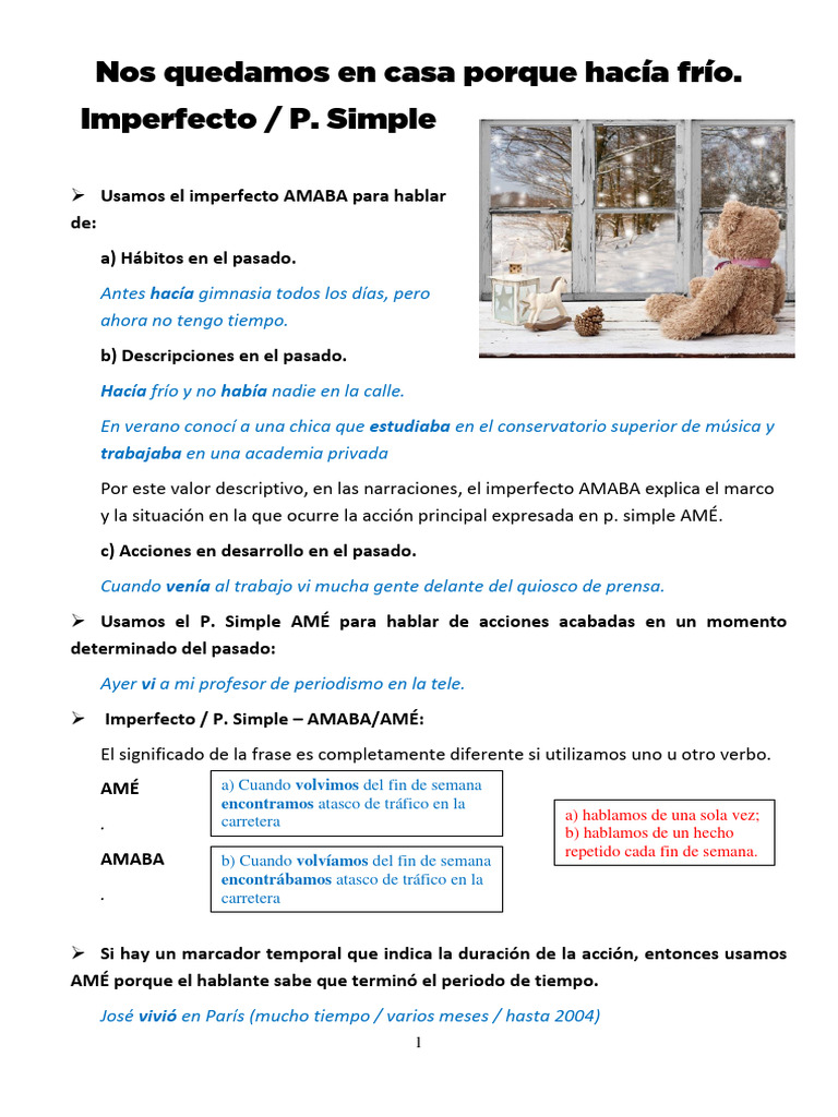 Unidad 8 Aprende 2 - Imperfecto-Indefinido | PDF