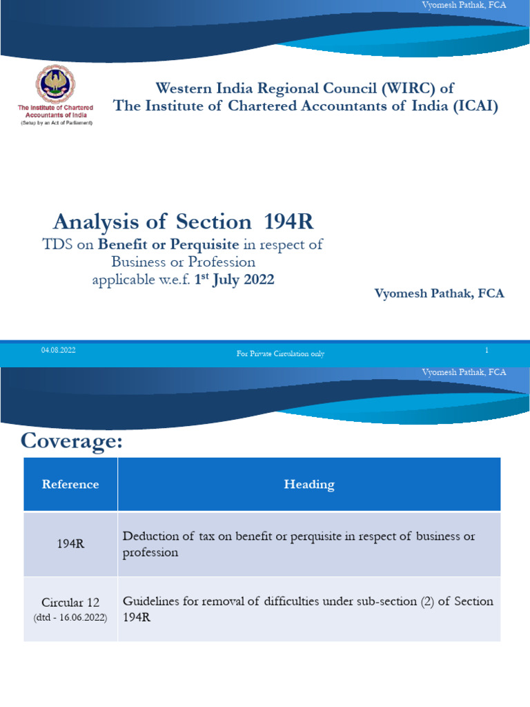 Analysis of Section 194R | PDF | Employee Benefits | Taxes