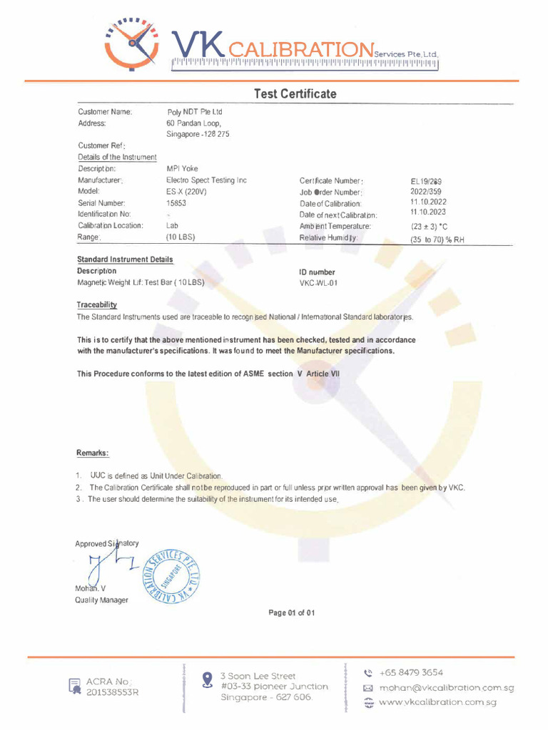 Yoke 1 | PDF | Calibration | Metrology