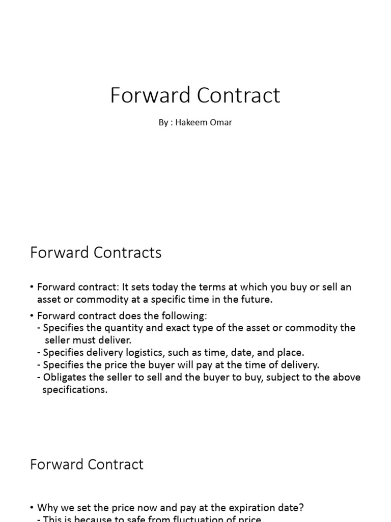 4.1 Introduction To Forward Contract | PDF | Prices | Economies