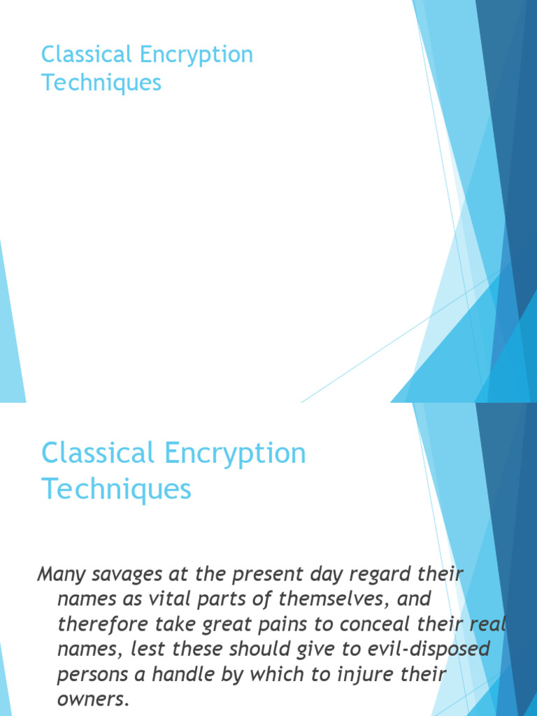 Lecture 2 Classical Encryption Techniques | PDF | Cryptography ...