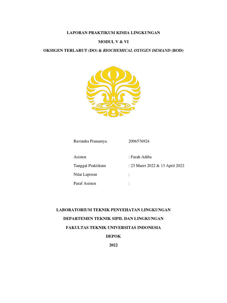 Oksigen Terlarut dan BOD dalam Ekosistem | PDF