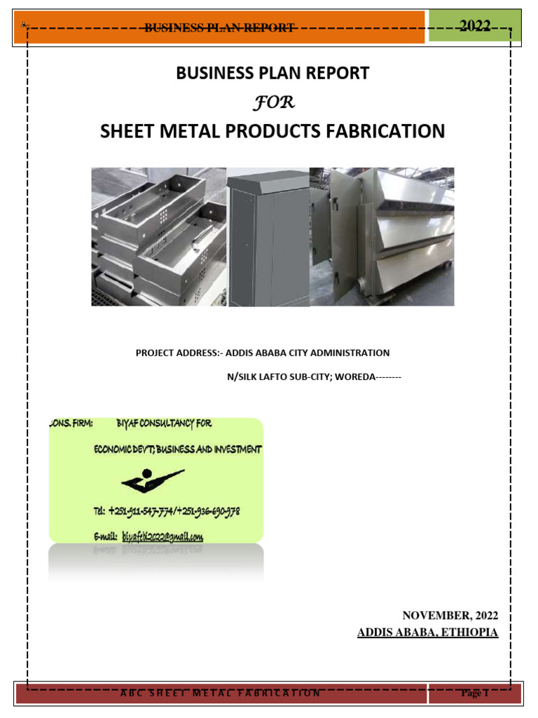 Sheet Metal Fabrication Business Plan | PDF | Net Present Value | Business