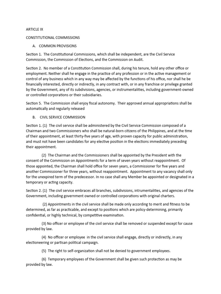 Constitutional Commissions Overview | PDF | Finance & Money Management ...