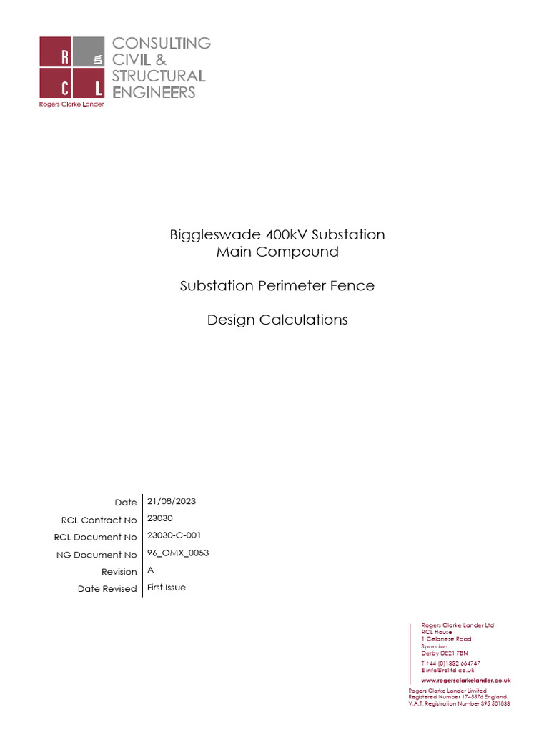 Reference Document - Perimeter Fence - Design Calculations | PDF | Concrete | Deformation ...