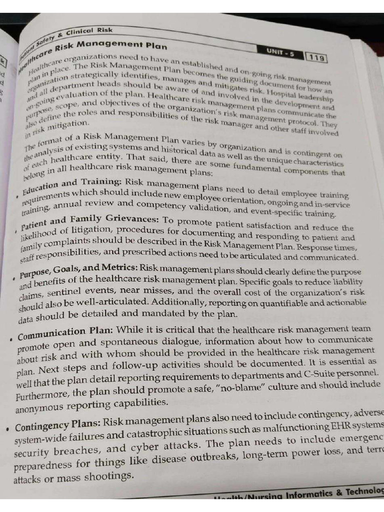 Healthcare Risk Management Plan | PDF Healthcare Risk Management Plan | PDF