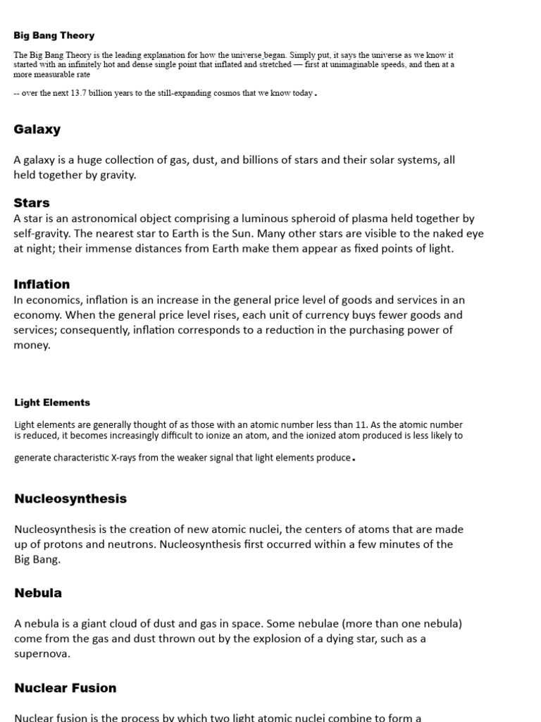 Big Bang Theory | PDF | Radioactive Decay | Chemical Elements
