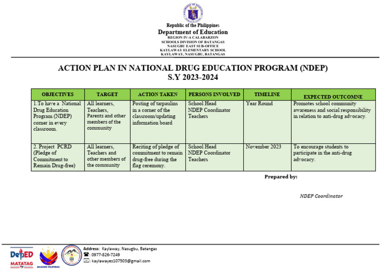 NEW NDEP Action Plan 2023 2024 | PDF