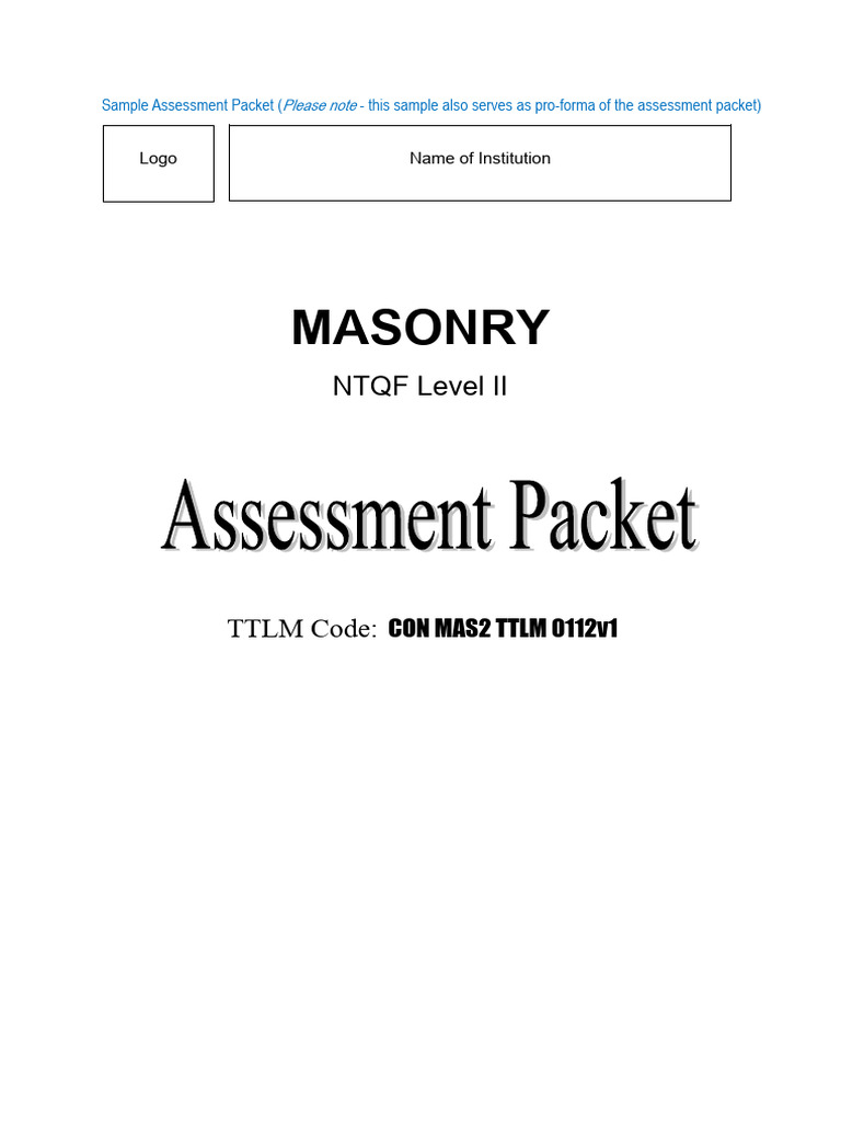 T10 3assessment Packet (Sample) | PDF | Educational Assessment ...