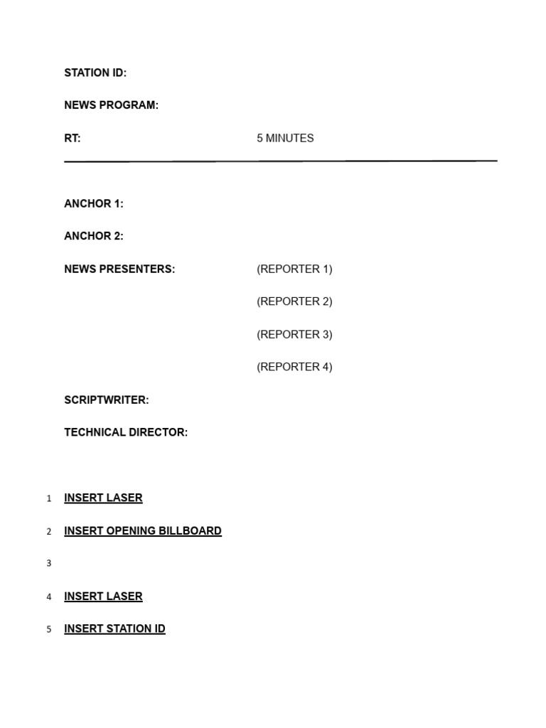 Radio Broad Script Format | PDF