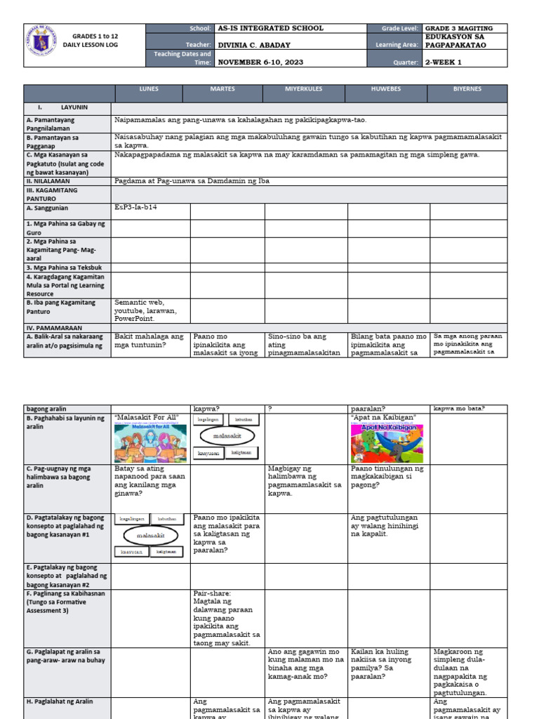 Esp DLL Q2 Week - 1 | PDF