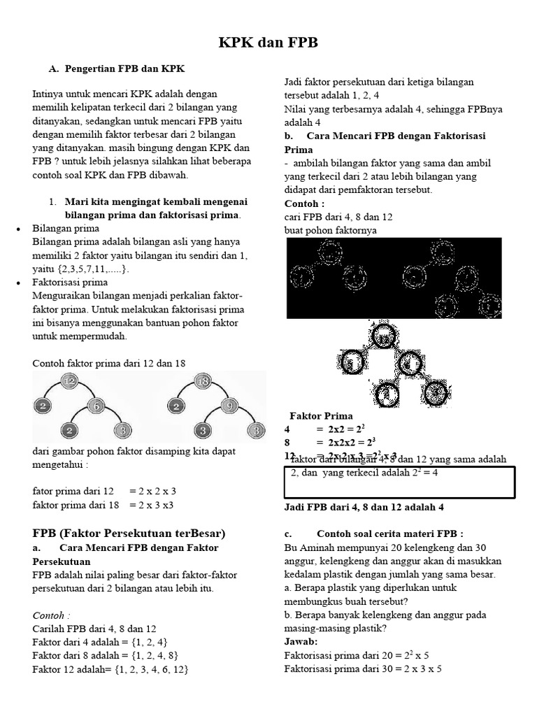 KPK Dan FPB Kelas 5 | PDF