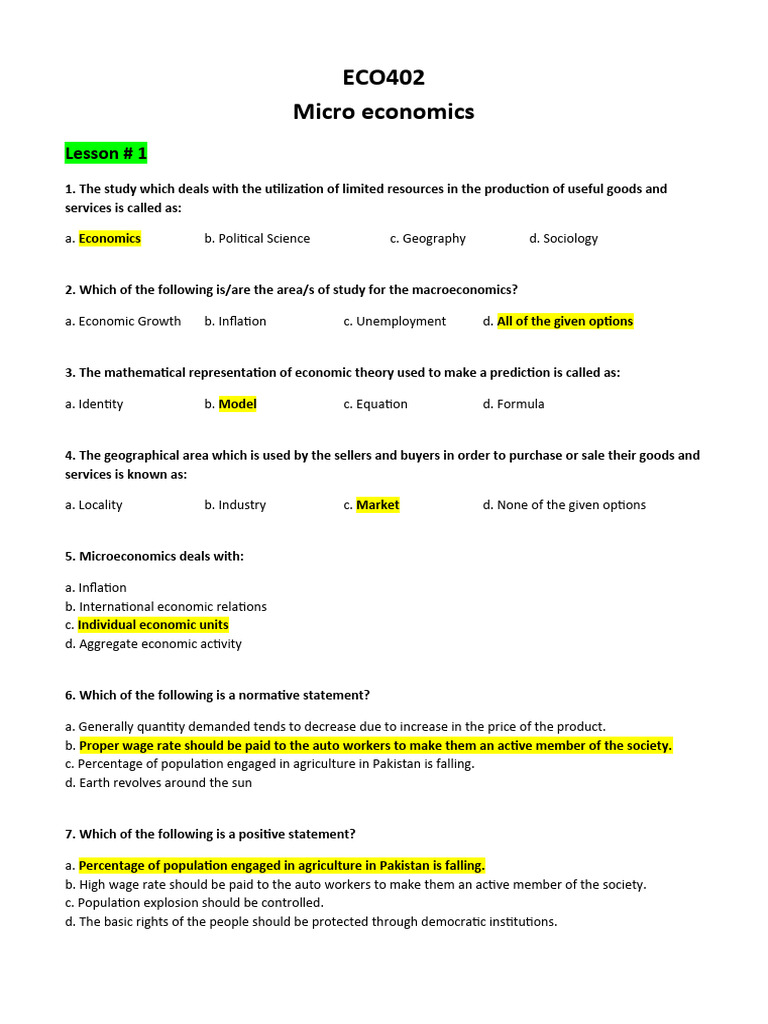 ECO402 Formative Assesment | PDF | Demand | Utility