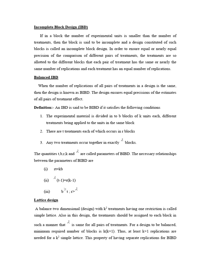 Incomplete Block Design | PDF | Analysis Of Variance | Probability Distribution