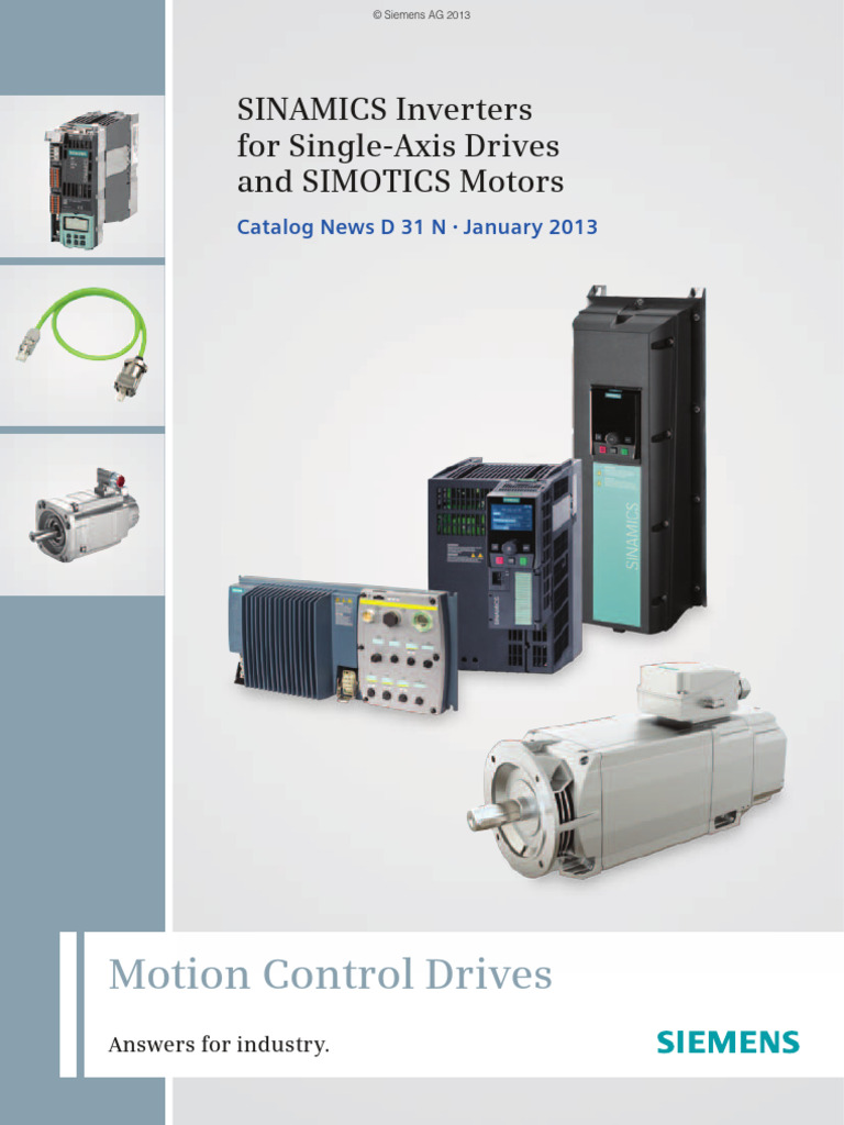 Motion Control Drives: SINAMICS Inverters For Single-Axis Drives and ...