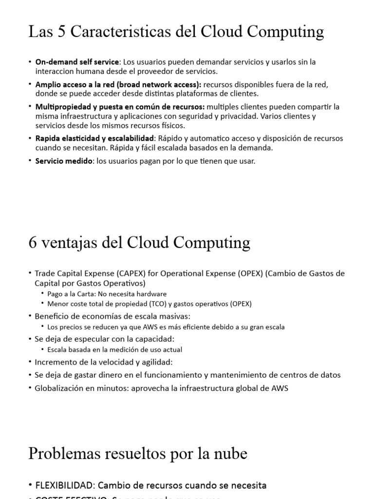Características y Ventajas del Cloud Computing | PDF | Computación en la nube | Informática