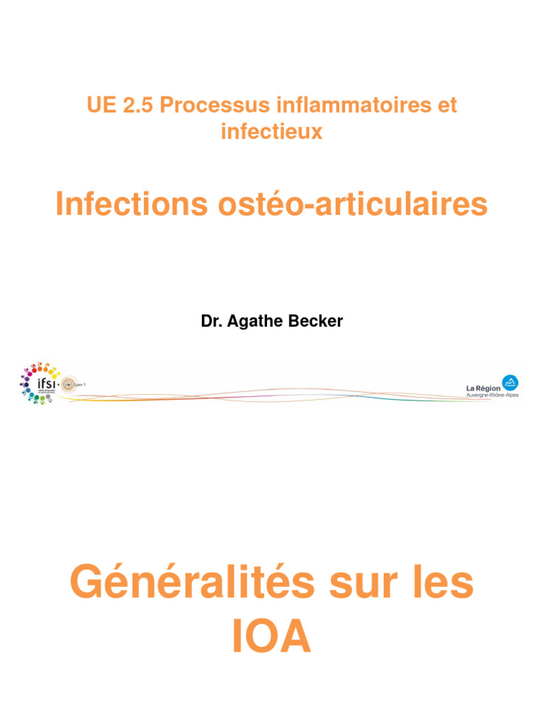 UE25 Becker Infections OsteoArticulaires | PDF | Sciences de la santé ...