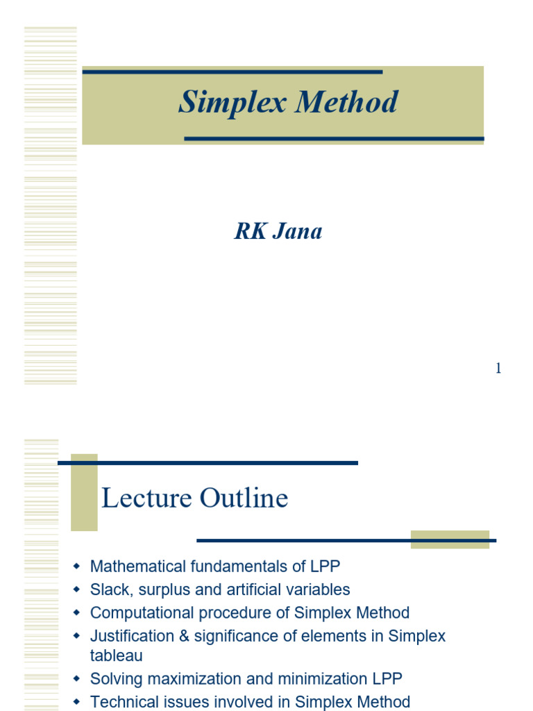 Simplex Method | PDF | Mathematical Optimization | Investing