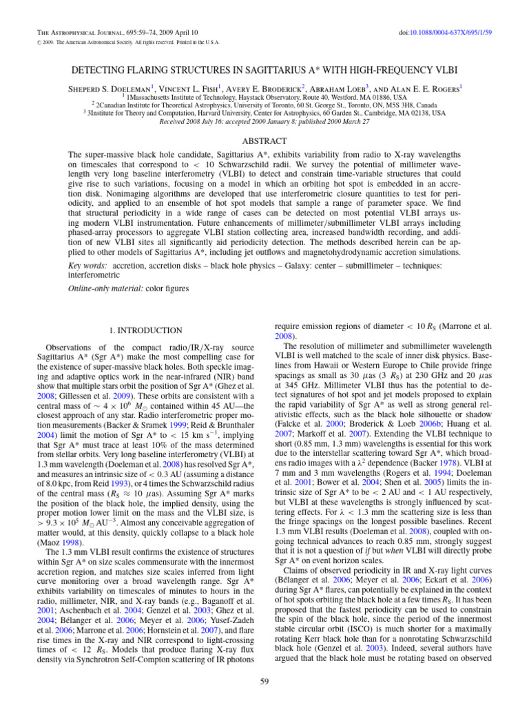 Doeleman - 2009 - ApJ - 695 - 59 - Detecting Flaring Structure in ...