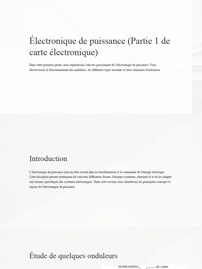 Electronique de Puissance Partie 1 de Carte Electronique | PDF | Onduleur | Électronique