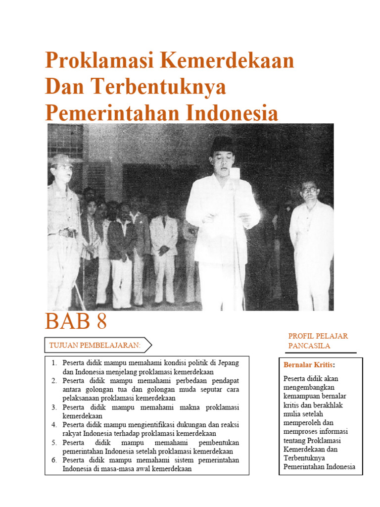 MODUL Proklamasi Kemerdekaan Dan Terbentuknya Pemerintahan Indonesia ...