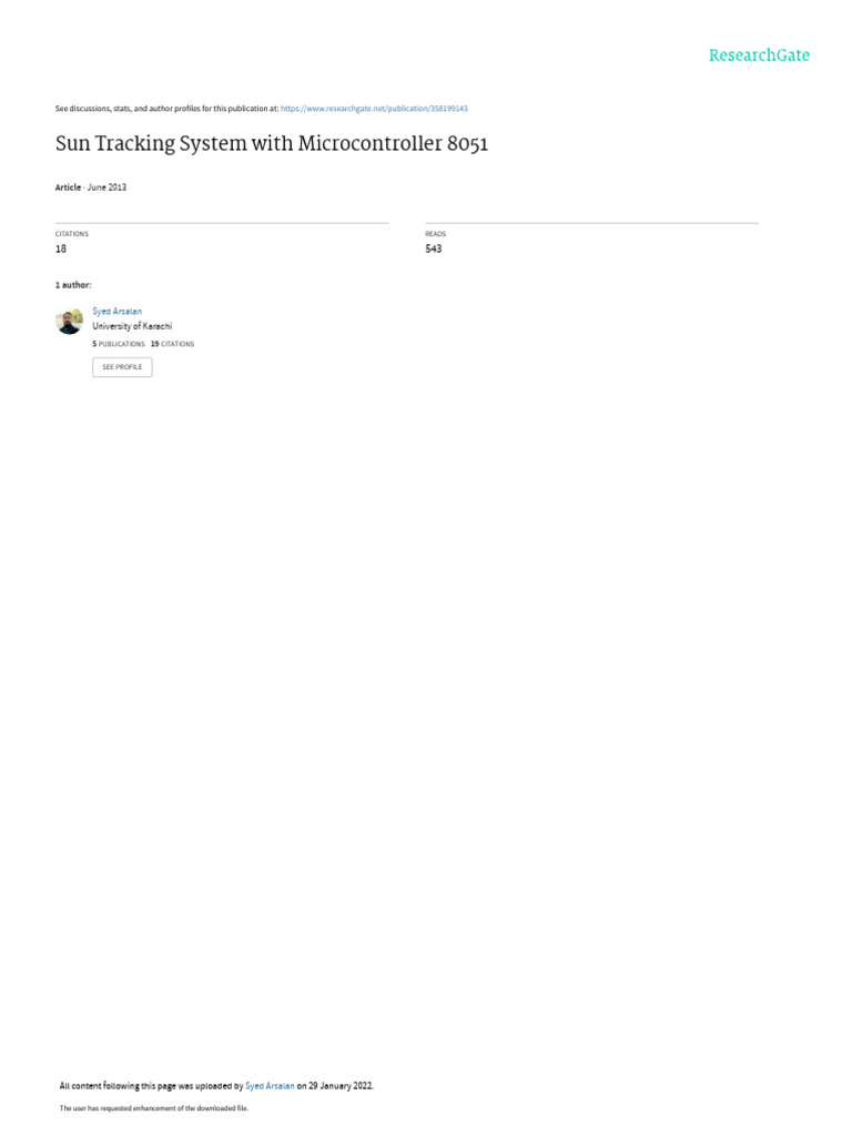 Sun Tracking System With Microcontroller 8051 | PDF | Analog To Digital Converter | Microcontroller