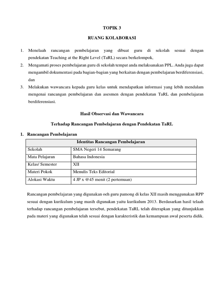 Prasetya Iqbal Musti W. - RUANG - KOLABORASI - T3 | PDF | Karier & Perkembangan | Kesehatan Holistik
