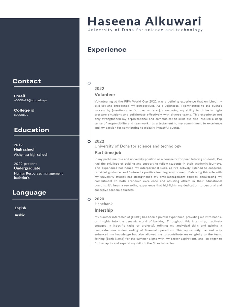 Black White Minimalist CV Resume | PDF | University | Internship