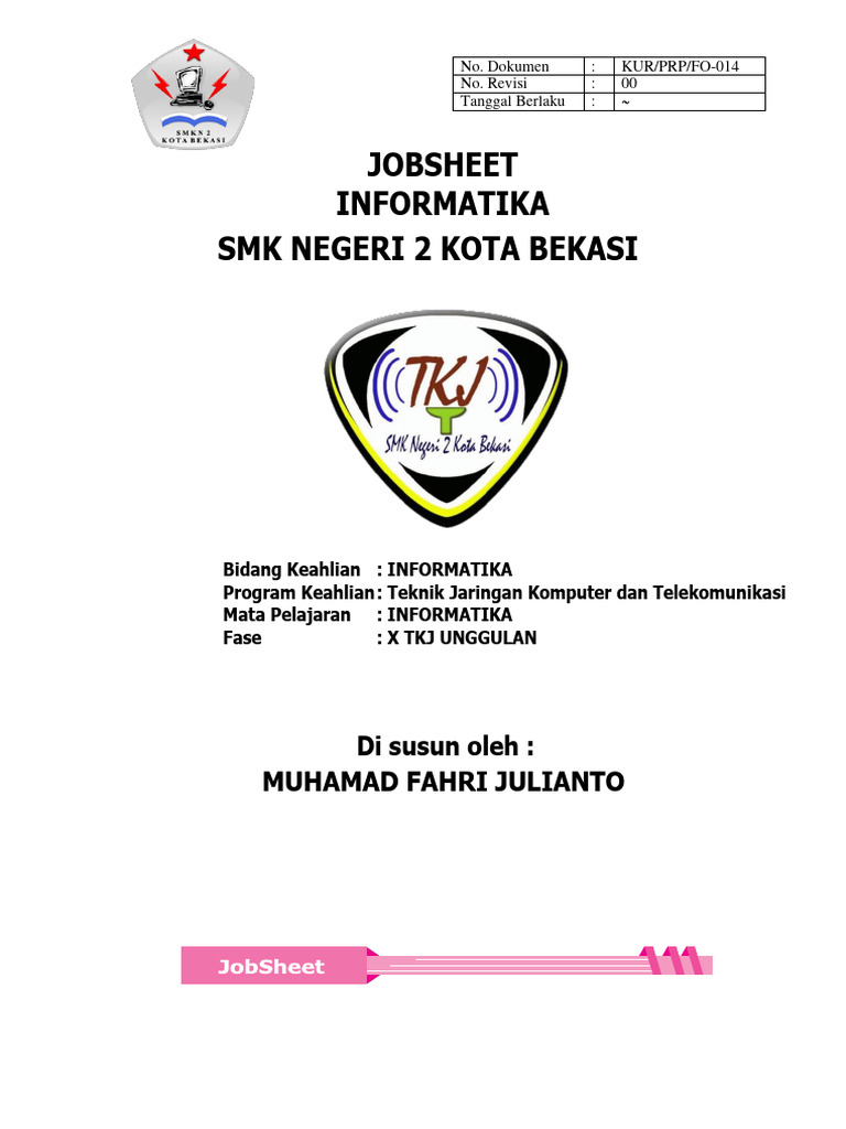 Jobsheet Informatika SMK Negeri 2 Bekasi | PDF