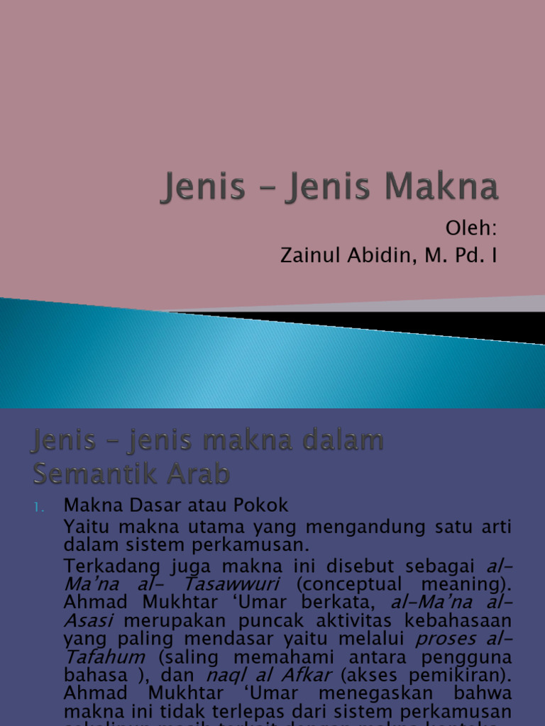 Jenis - Jenis Makna | PDF | Seni & Disiplin Bahasa
