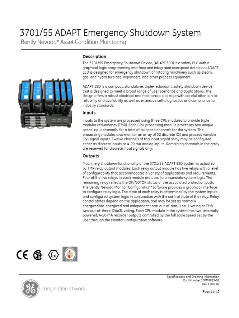 Adapt Emergency Shutdown Datasheet 100m8833f | PDF | Relay | Computer ...