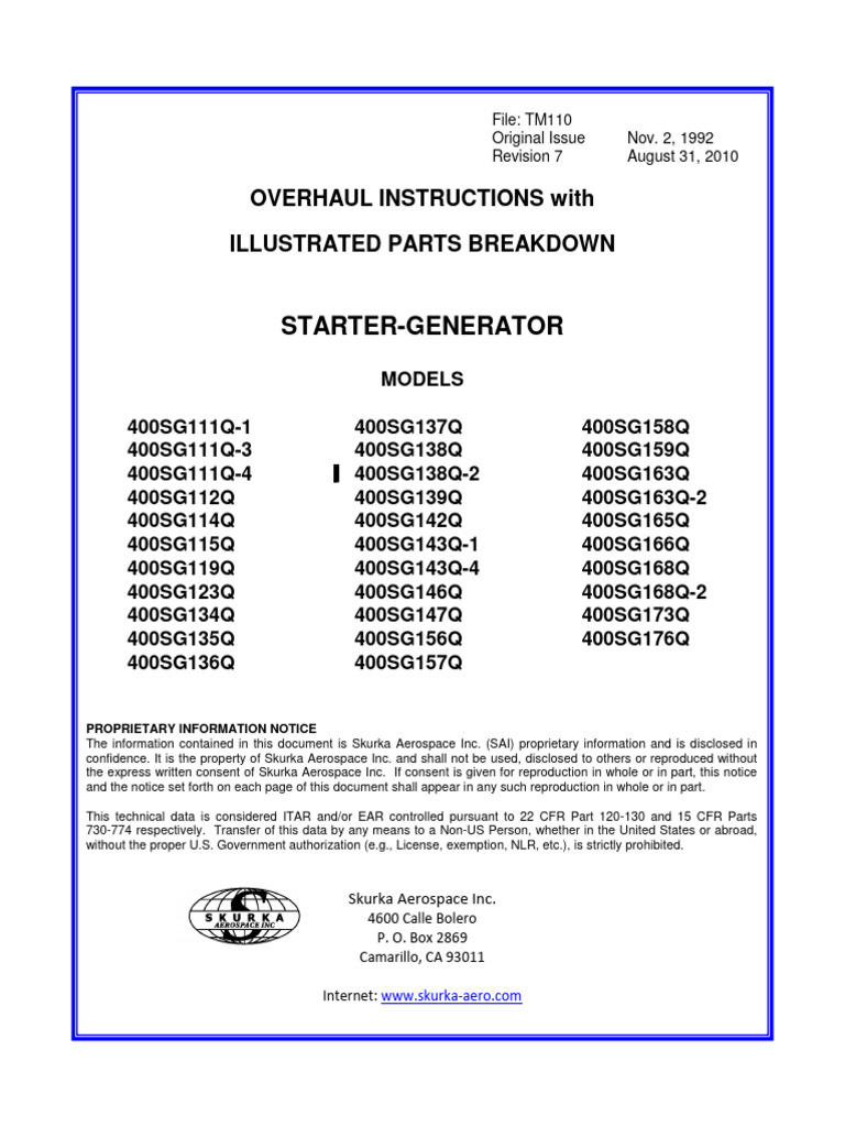 400SG - Skurka | PDF | Electric Generator | Electrical Engineering